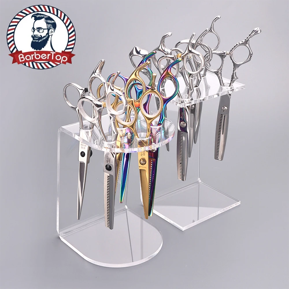 Hairdressing-Tools-Scissors-Stand-5-6-Holes-Transparent-Durable-Barber ...