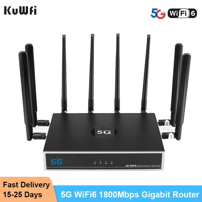 Kuwfi 5g Router Wifi6 1200mbps Gigabit 2.4/5 Ghz Dual Frequency High ...