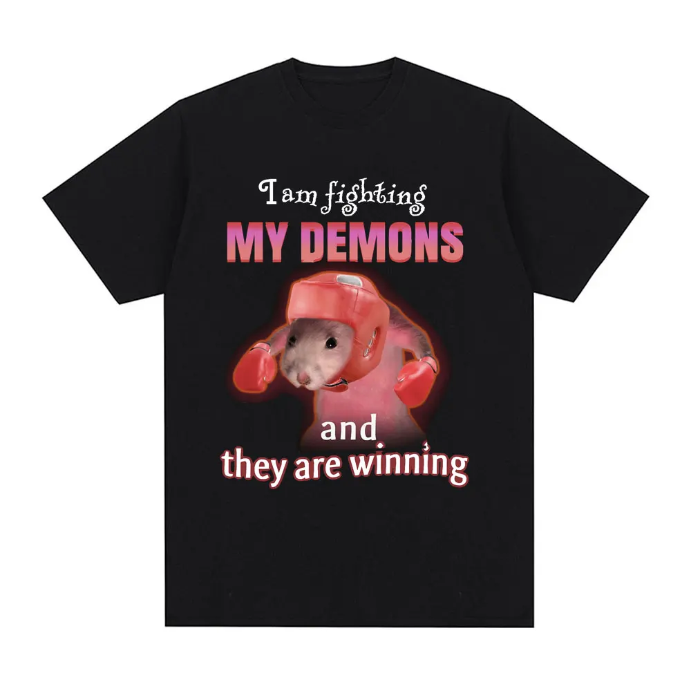 Funny-I-Am-Fighting-My-Demons-and-The-Are-Winning-Rat-Meme-T-shirt-Men ...