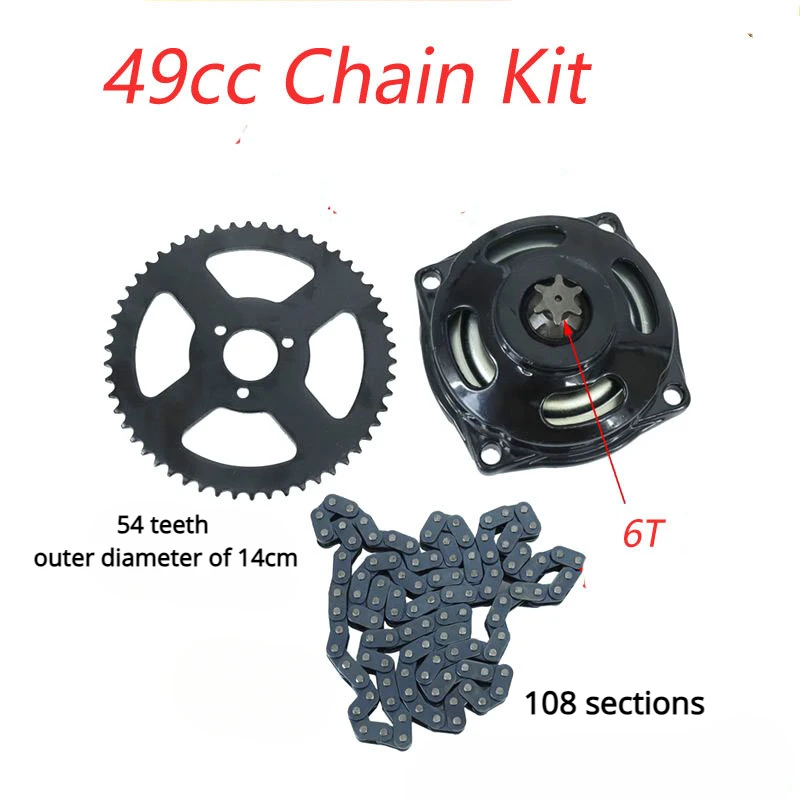 Mini-Moto-47cc-49cc-Drive-System-T8F-108-links-loops-Chain-with-Gear ...