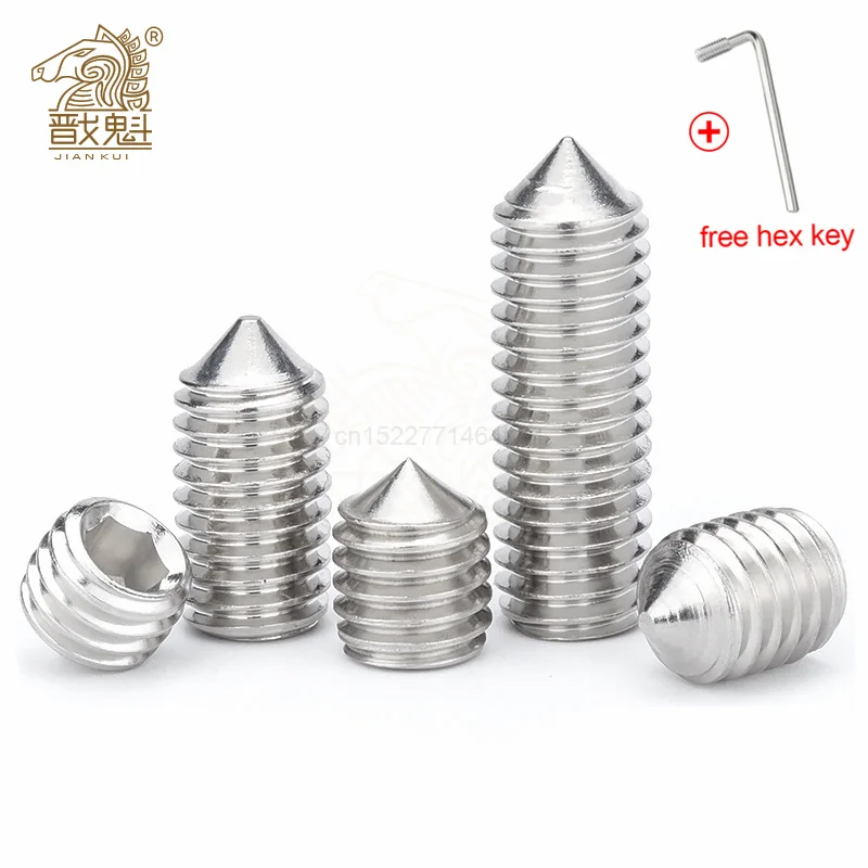 10-50pcs-Hex-hexagon-socket-set-screw-cone-point-grub-screw-M2-M2-5-M3 ...