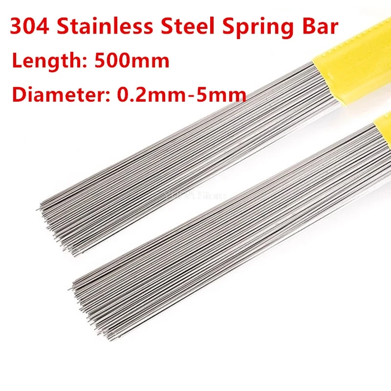 Length 500mm 304 Stainless Steel Spring Bar Diameter 0.2 0.3 0.4 0.5 0. ...