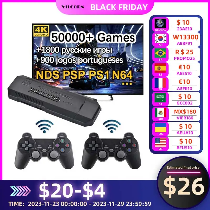 Video-Game-Console-TV-HD-Game-Stick-4K-256GB-54000-Retro-Portable ...