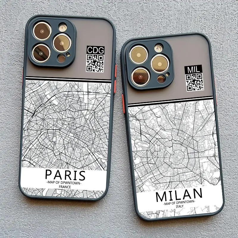 Ins-Travel-Country-Sketch-City-Map-Phone-Case-For-iPhone-14-15-8-7-Plus ...