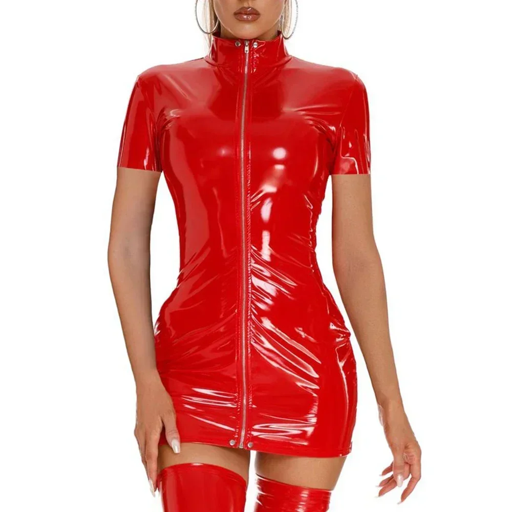 Womens-Oil-Shiny-Glossy-PU-Leather-Short-Dress-Latex-Zip-Up-Short-Sleeve-Dress-Bodycon-Erotic.jpeg