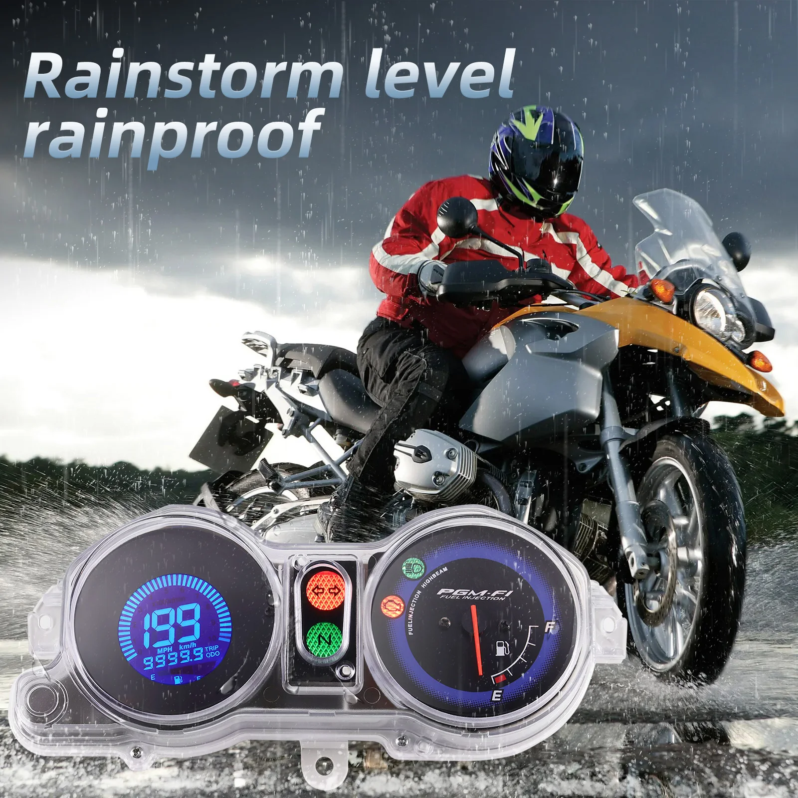 AD-LCD-Motorcycle-Digital-Speedometer-KM-H-Universal-7-Colors-Backlight ...