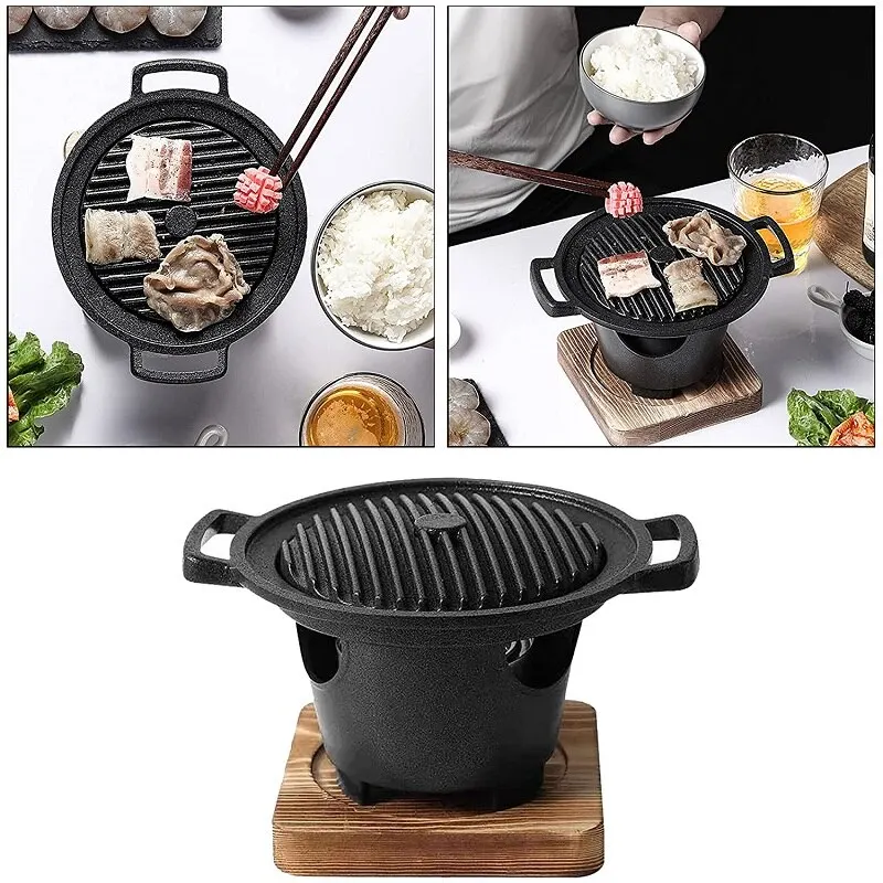Mini-BBQ-Grill-Japanese-Alcohol-Stove-One-Person-Home-Smokeless ...