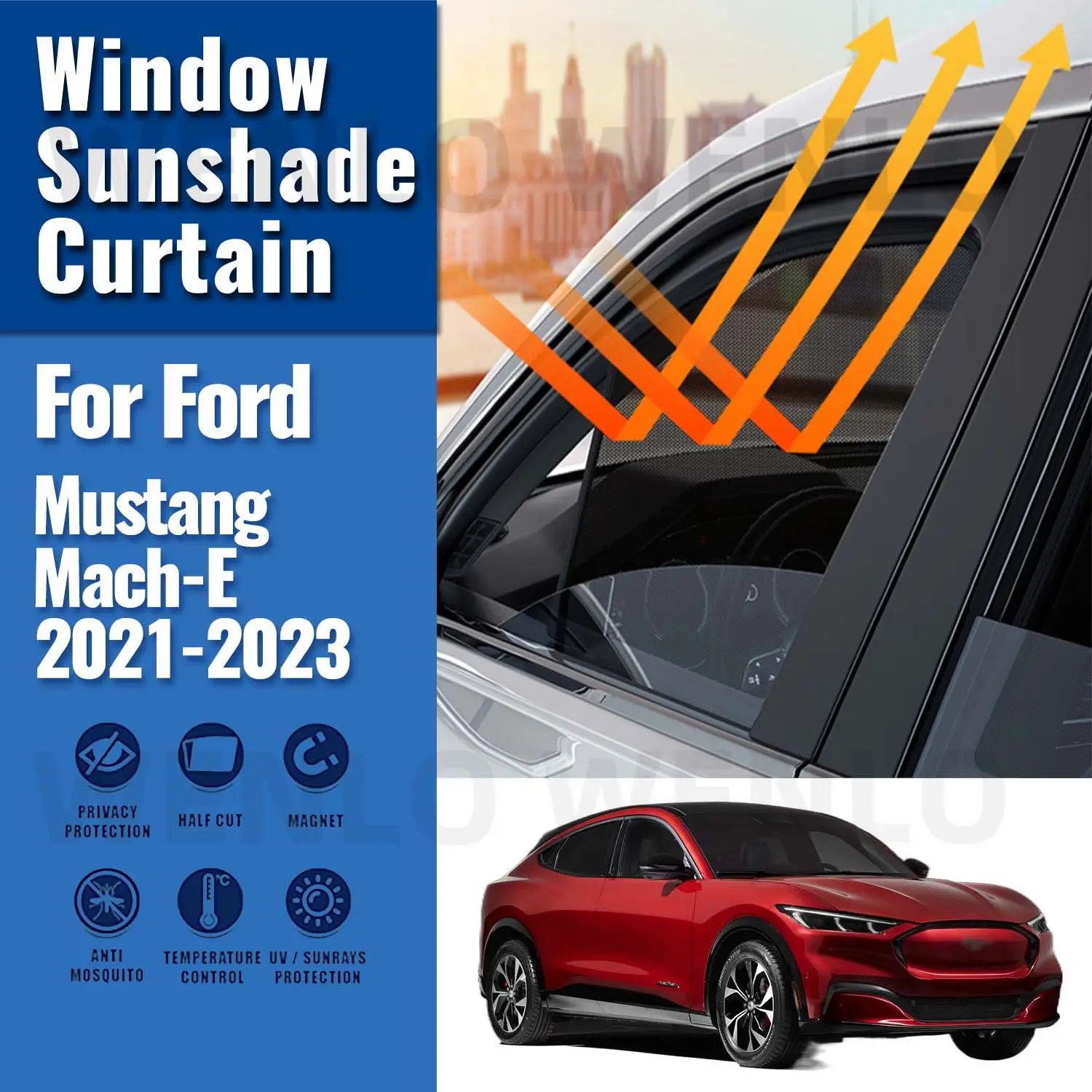 For-Ford-Mustang-Mach-E-2021-2023-Car-Sunshade-Front-Windshield ...