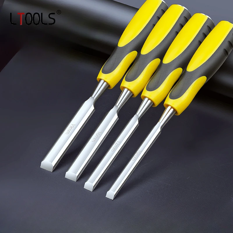 Professional-Wood-Chisel-Set-6-24mm-Steel-for-Woodworking-Flat-Chisels ...