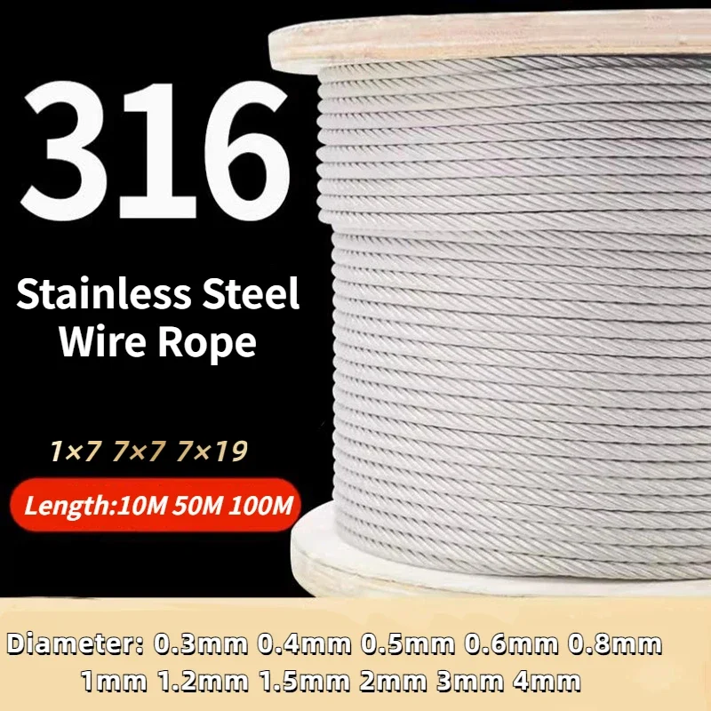 316-Marine-Grade-Stainless-Steel-Flexible-Soft-Wire-Rope-Cable-Ocean ...