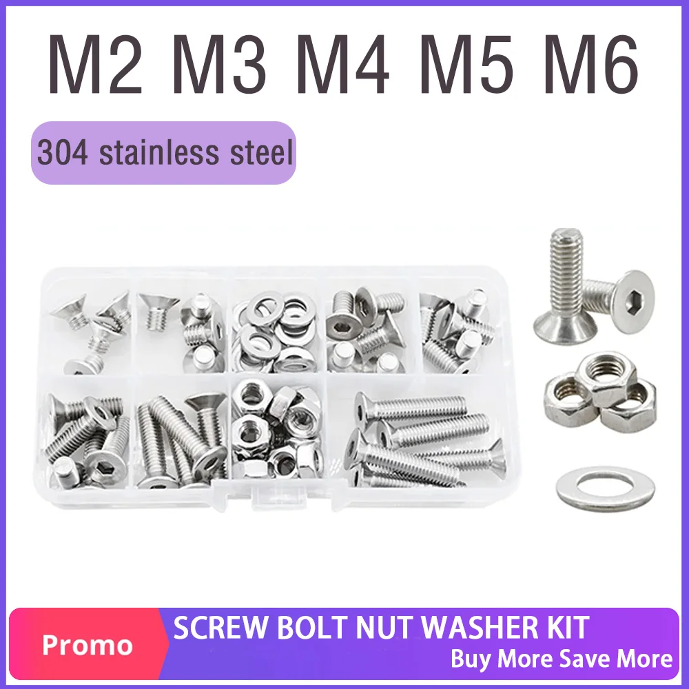 M2-M3-M4-M5-M6-304-Stainless-Steel-Screw-Bolt-Nut-Washer-Kit ...