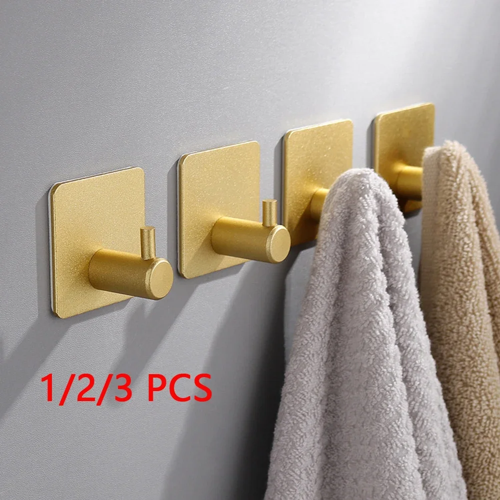 1-3PCS Wall Hook Strong Without Drilling Punch Free Clothe Bag Bathroom ...
