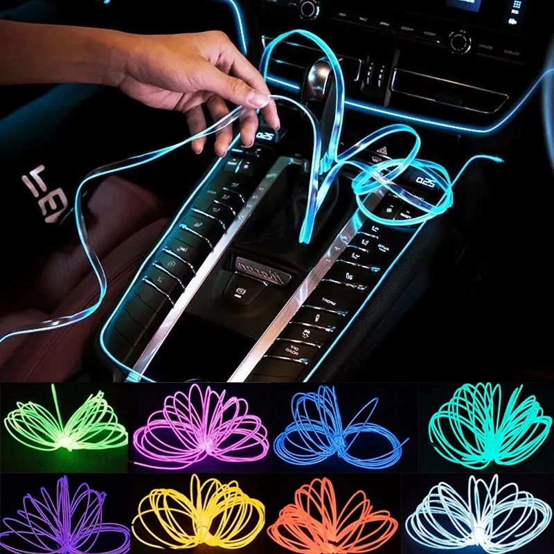 1M-3M-5M-DIY-Decorative-LED-Neon-Car-Interior-Decorative-Lamps-Strips ...