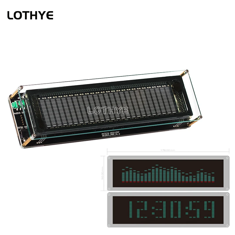 VFD Screen 15 Level Music Audio Spectrum Electronic Digital Clock ...