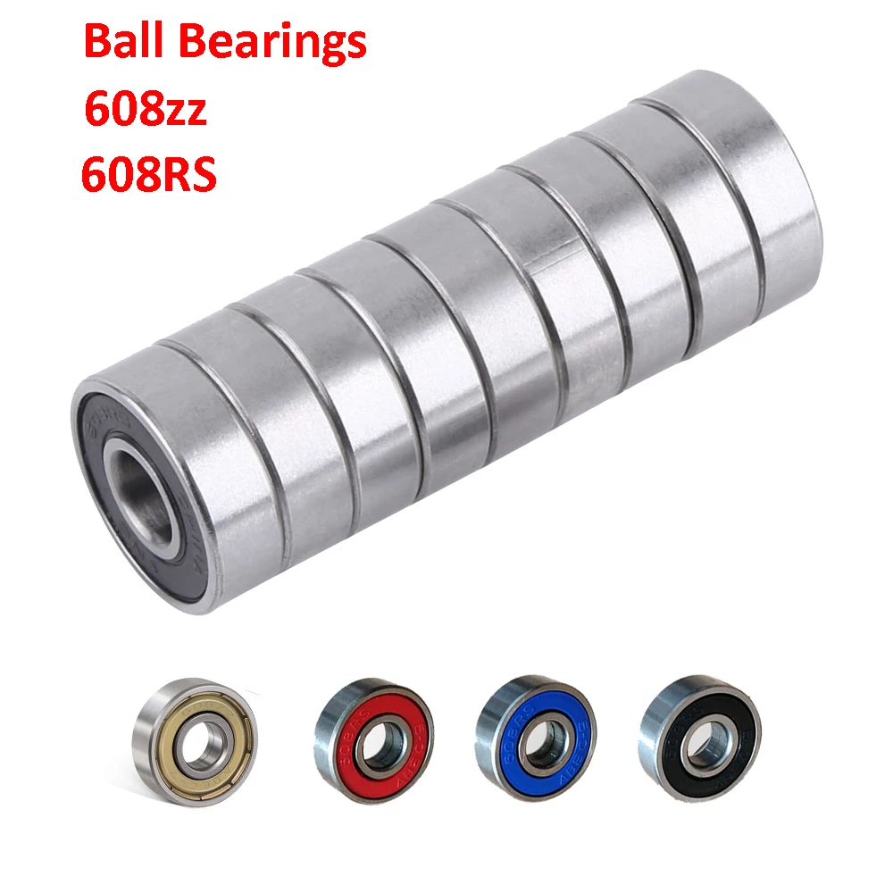 10pcs-608RS-Roller-Skate-Wheel-Bearing-608-RS-8x22x7mm-Shaft-608ZZ-Ball ...