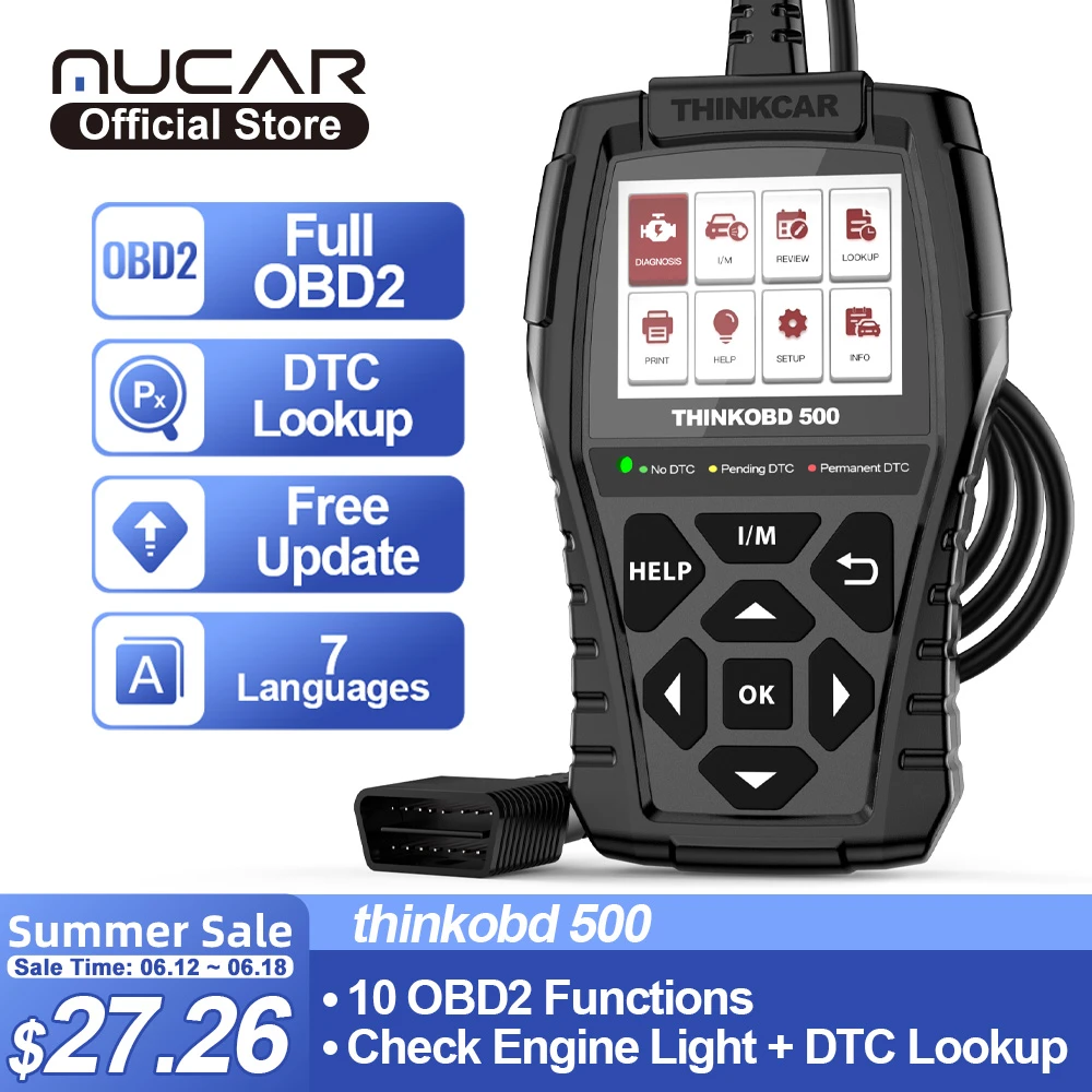 Thinkcar Thinkobd 500 Car Full Obd2 Code Reader Scanner Automotive ...