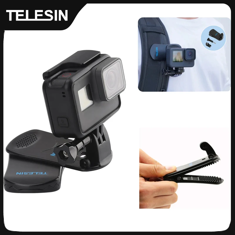 TELESIN-360-Degree-Rotation-Backpack-Clip-Clamp-Mount-for-GoPro-Hero-13 ...
