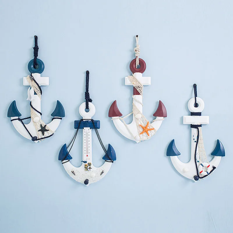 Wood-Anchor-Hanging-Decorations-Sea-Anchor-Wall-Hanging-Thermometer ...
