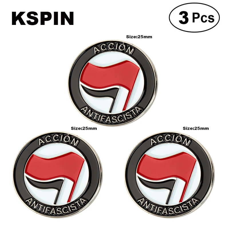 Broches de bandera Antifascista de acción, Pin de solapa, insignia de ...