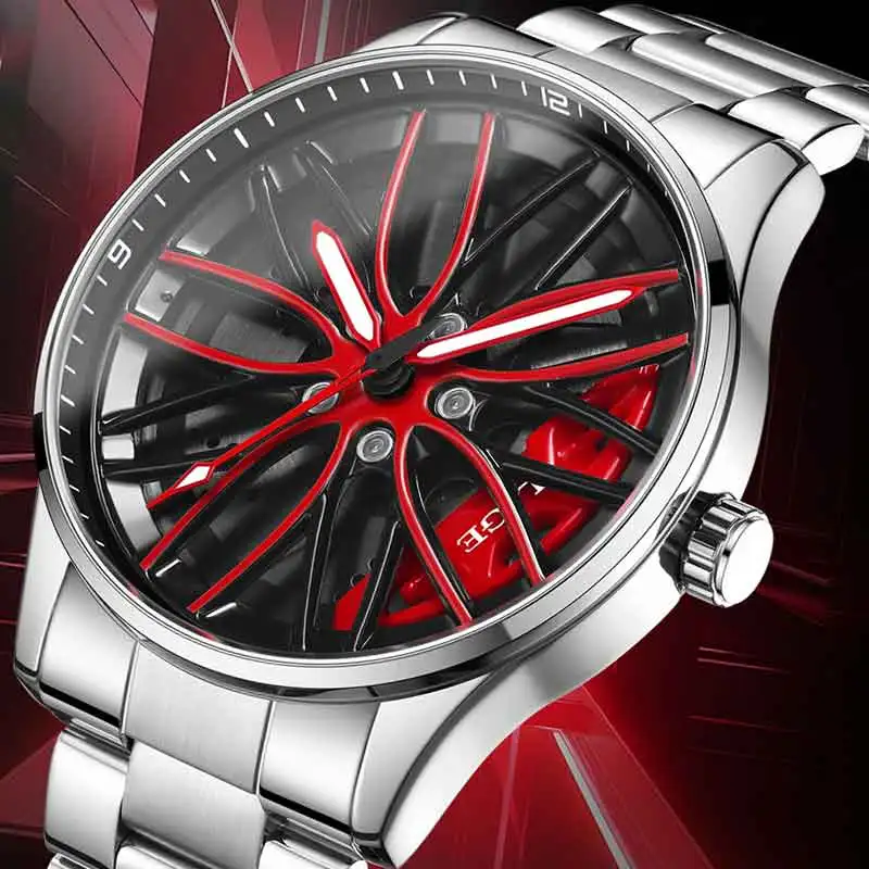 LIGE Men Watches Waterproof Rotary Sport Car Rim Man Luxury Watch ...