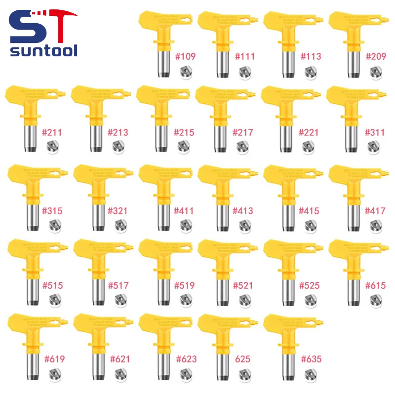 Suntool-Yellow-Multiple-Models-Airless-Spray-Gun-Nozzle-Tip-3600psi ...