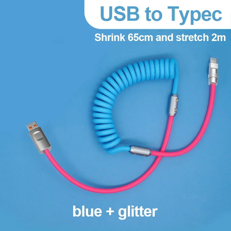 120W-Spring-Charging-Cable-Fast-Charging-Stretchable-Data-Cable-USB-to ...