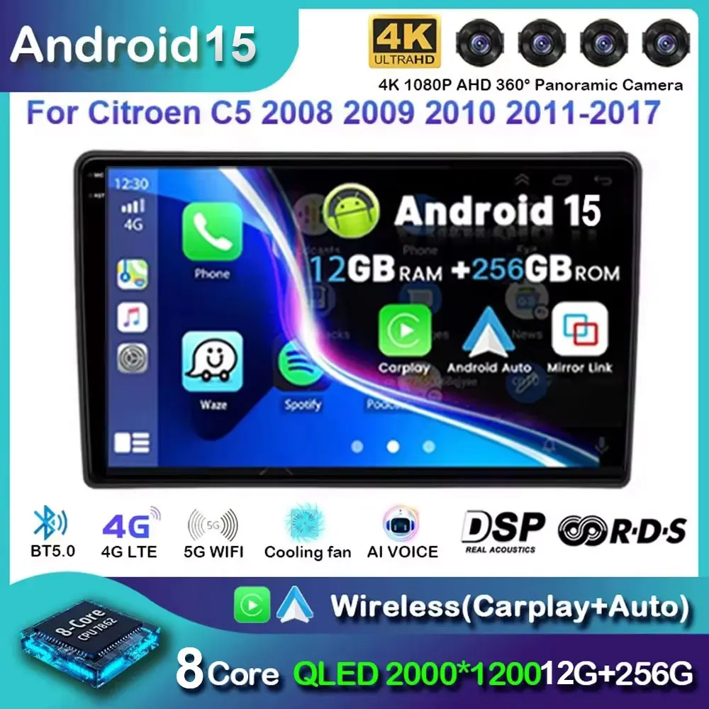 Android 15 Car Radio For Citroen C5 2009 - 2015 Multimedia Automotive ...