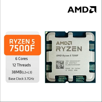 New AMD Ryzen 5 7500F CPU 3.7GHz R5 7500F 6-Core 12-Thread 5NM L3=32M ...