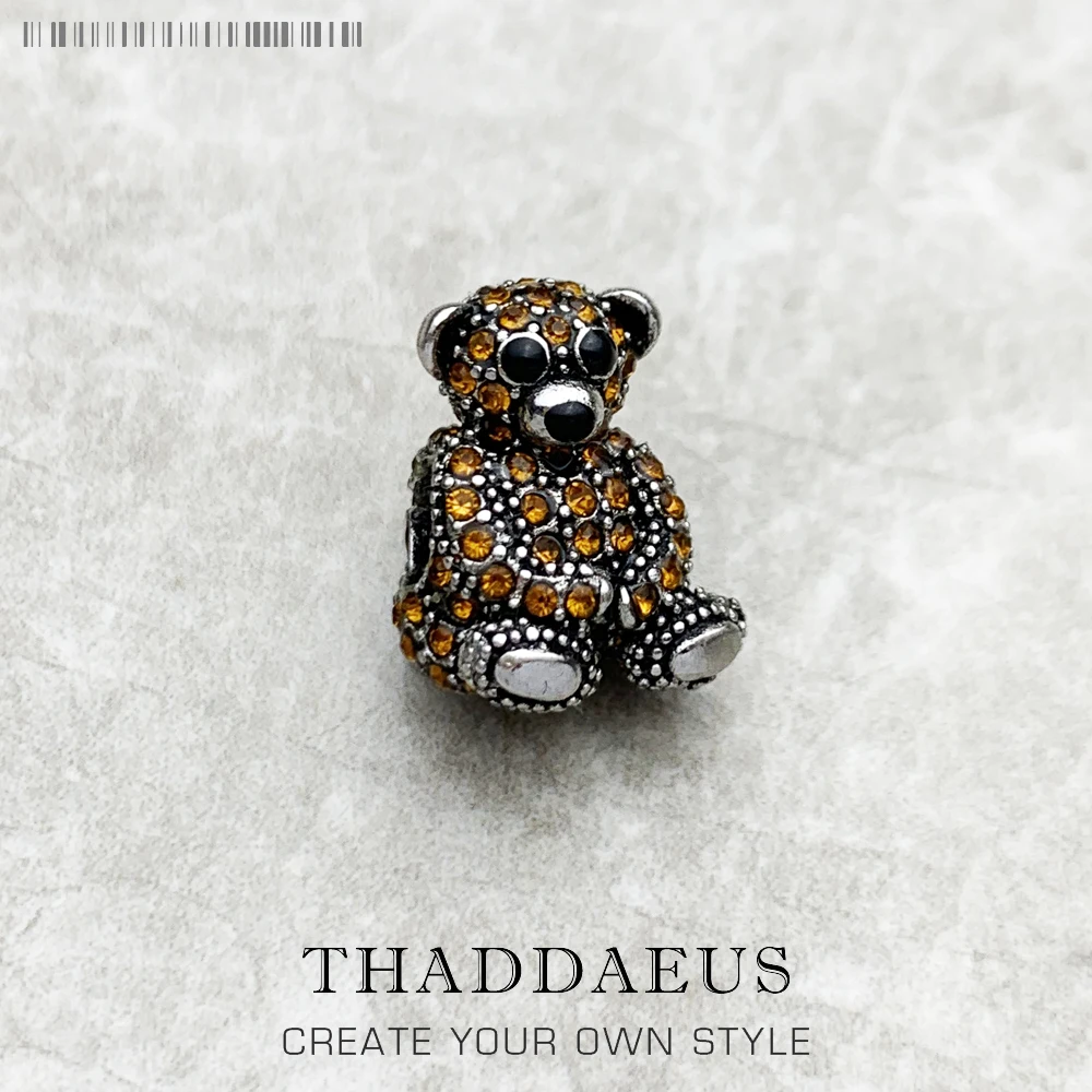 925 Sterling Silver Teddy Bear | Charm 925 Silver Bear | Bear Brown ...