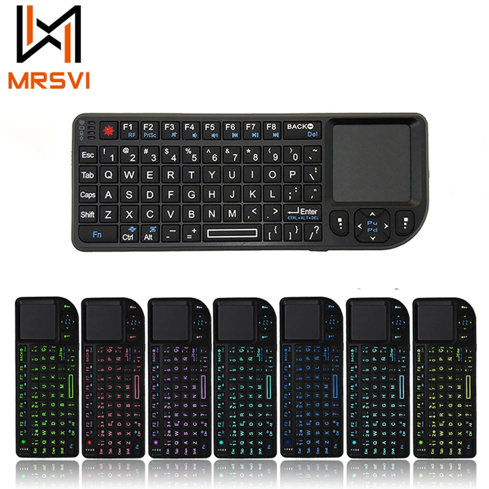 Mini clavier sans fil rétro4.2 A8 TouchSub, 2.4GHz, anglais, russe, espagnol, TV Box, PC, tablette