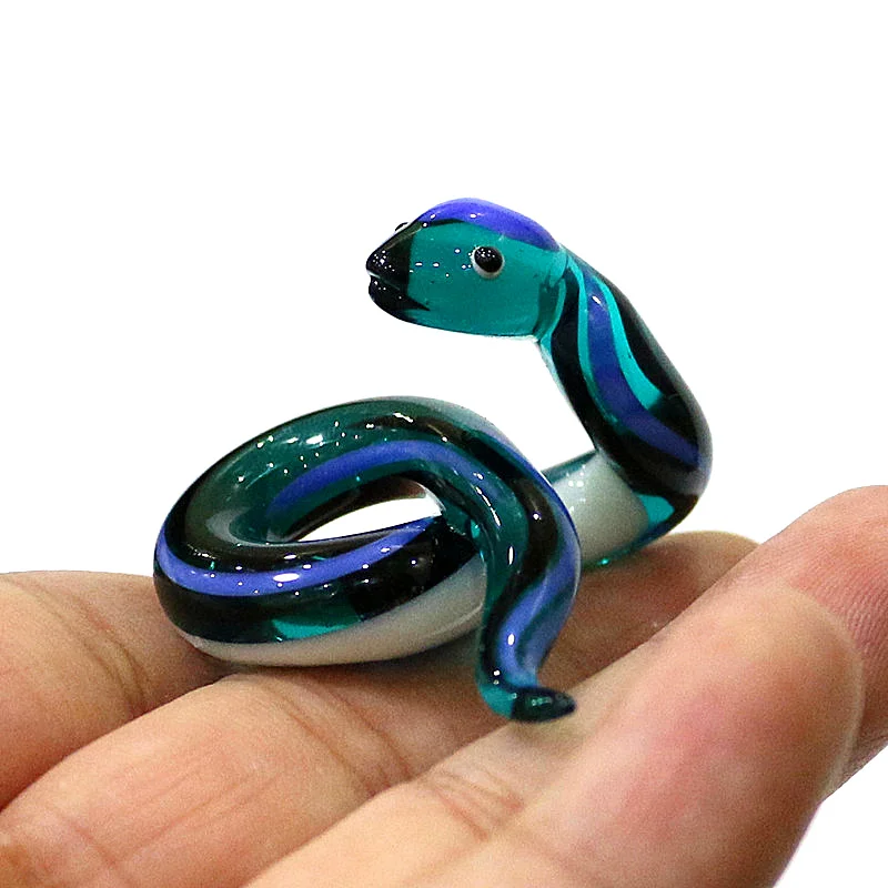 Murano-Glass-Snake-Ornaments-Cute-Zodiac-Miniature-Figurine-Home-Table ...