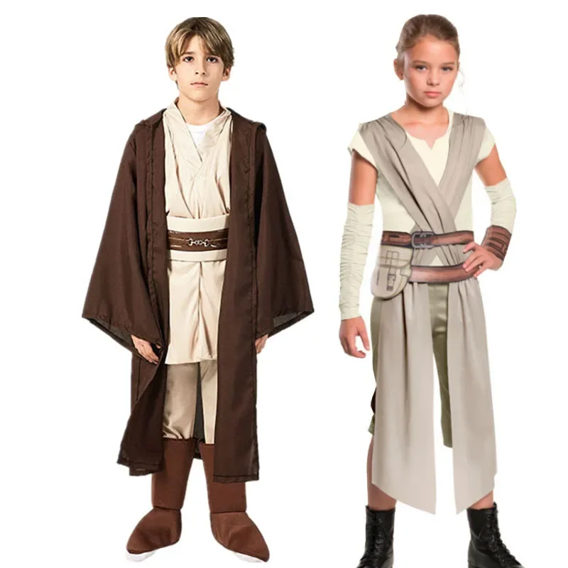 Rey-cosplay-costume-kids-Jedi-warrior-Obi-Wan-Kenobi-black-soldiers ...