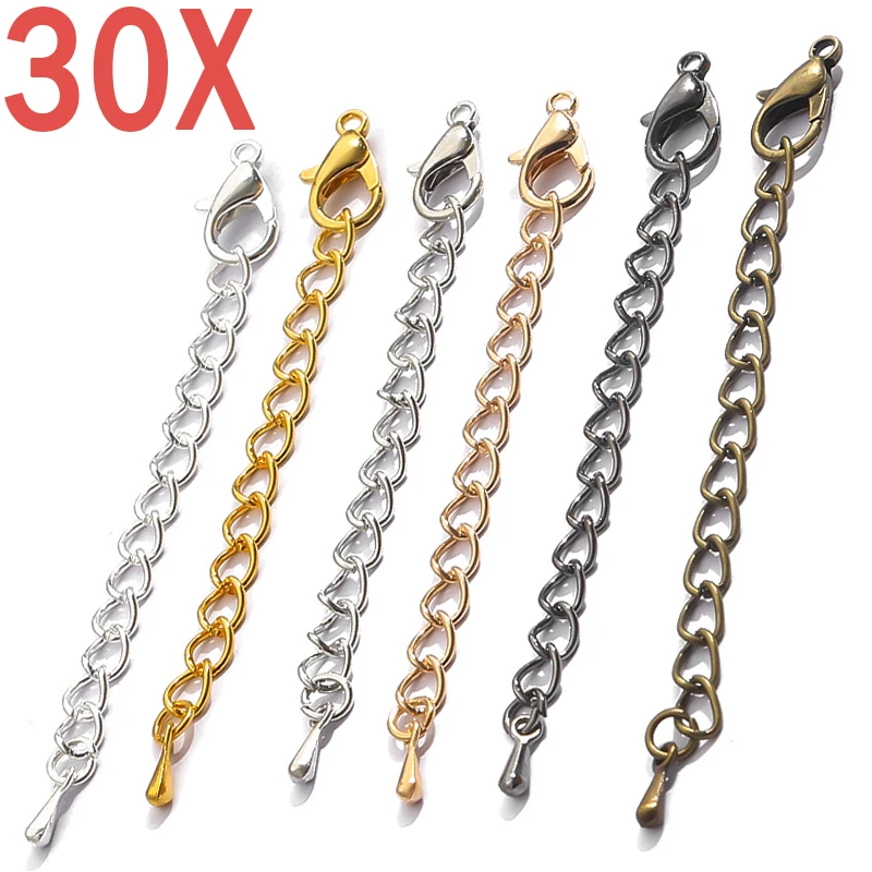 5-30PCS-Golden-Metal-Necklace-Extension-Chain-Adjust-Bracelet-Extended ...