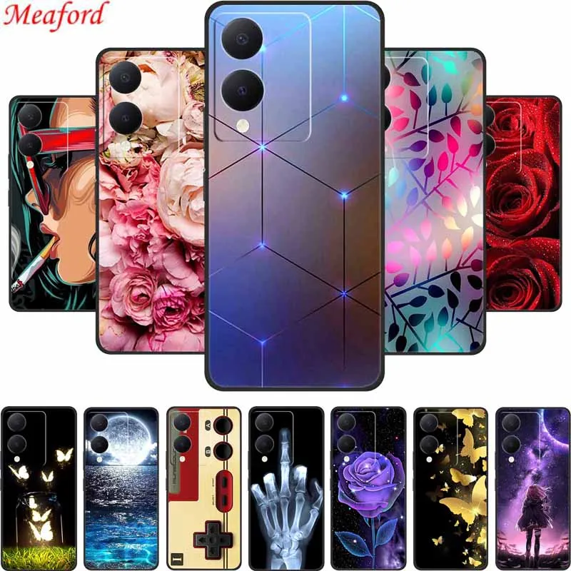 For-Vivo-Y17s-Case-Popular-Pictures-Black-Silicone-Soft-Back-Cover-Case ...