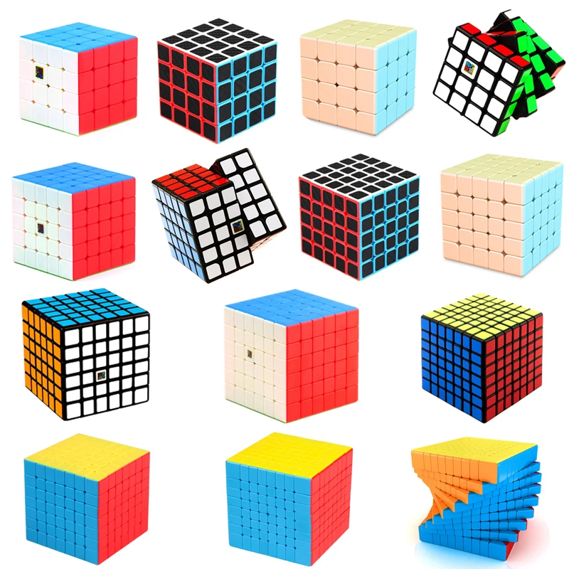 MOYU Meilong Cubo Mágico Profissional 4x4 5x5 6x6 7x7 8x8 Velocidade ...