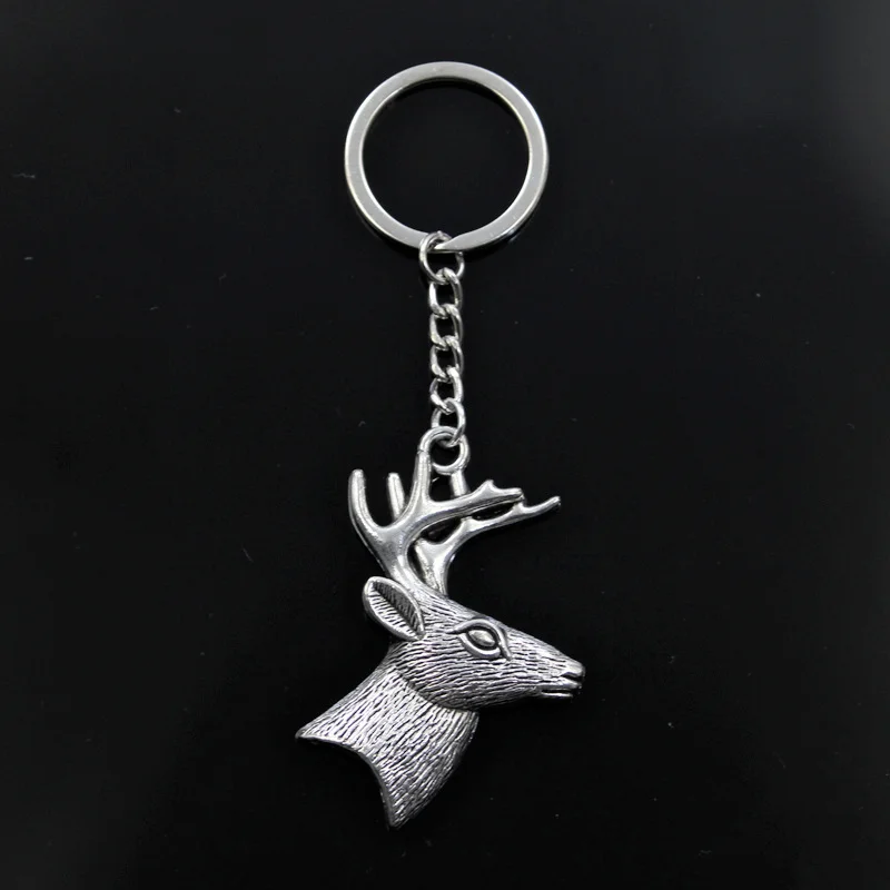 New Keychain 60x43mm Christmas Sika Deer Pendants DIY Men Car Key Chain ...