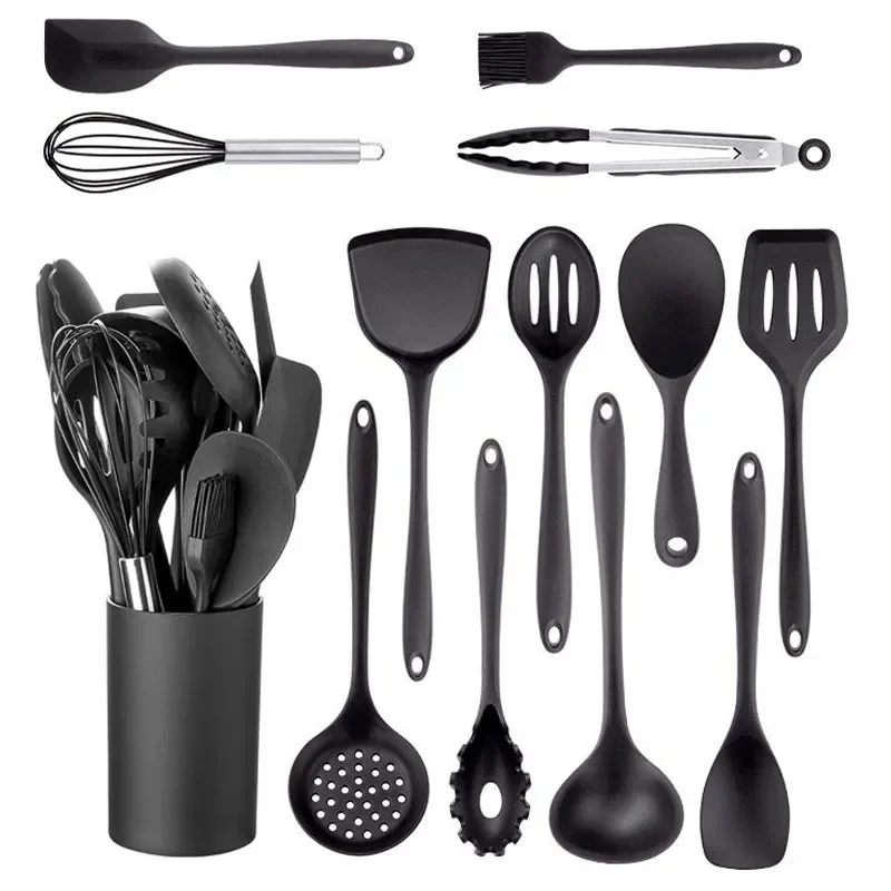 Silicone-Cooking-Utensils-Non-stick-Kitchenware-Tools-Spatula-Ladle-Egg ...