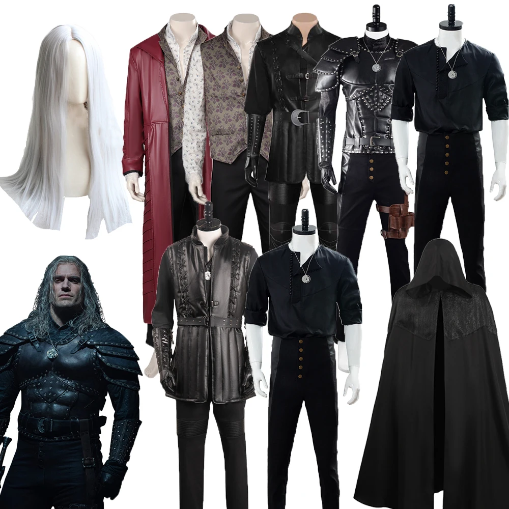 Geralt Cos Rivia Cosplay Costume Outfits Fantasy Set Cloak Halloween ...