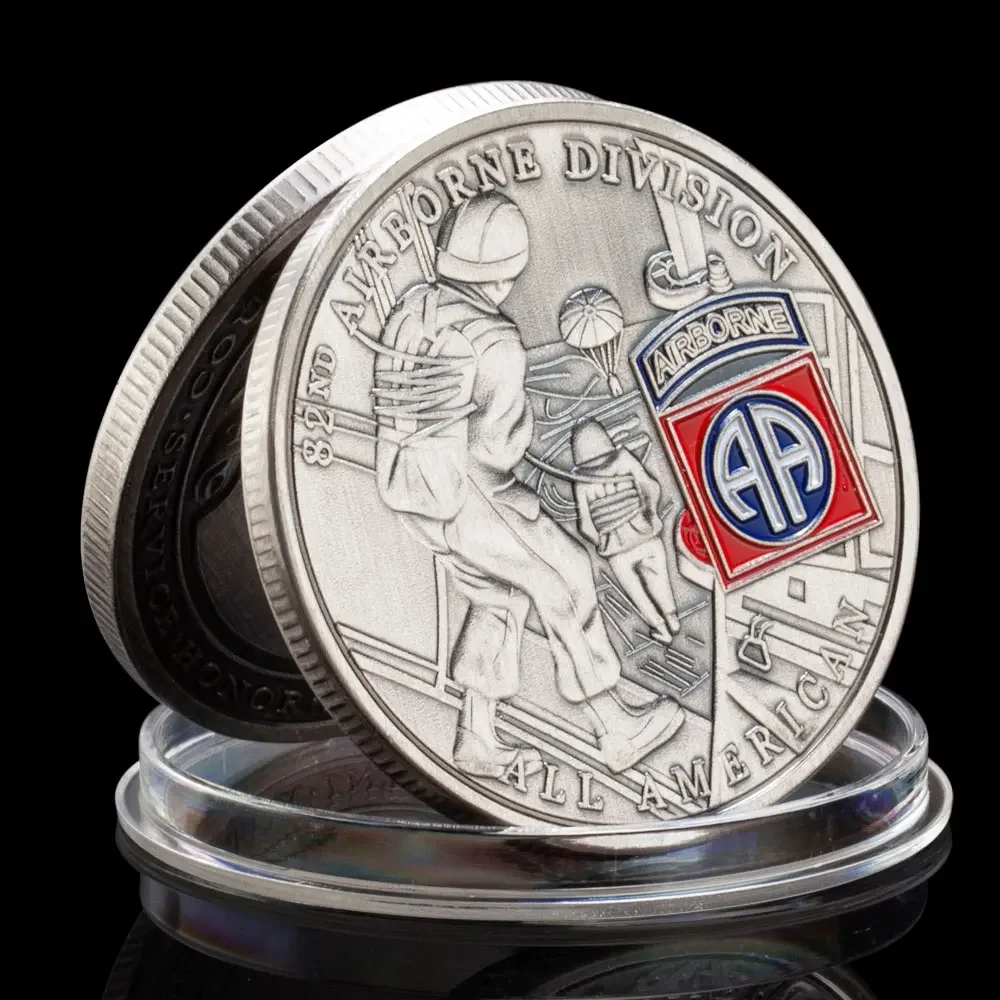 US-Army-Challenge-Coin-82nd-Airborne-Division-Antique-Silver-Plated ...
