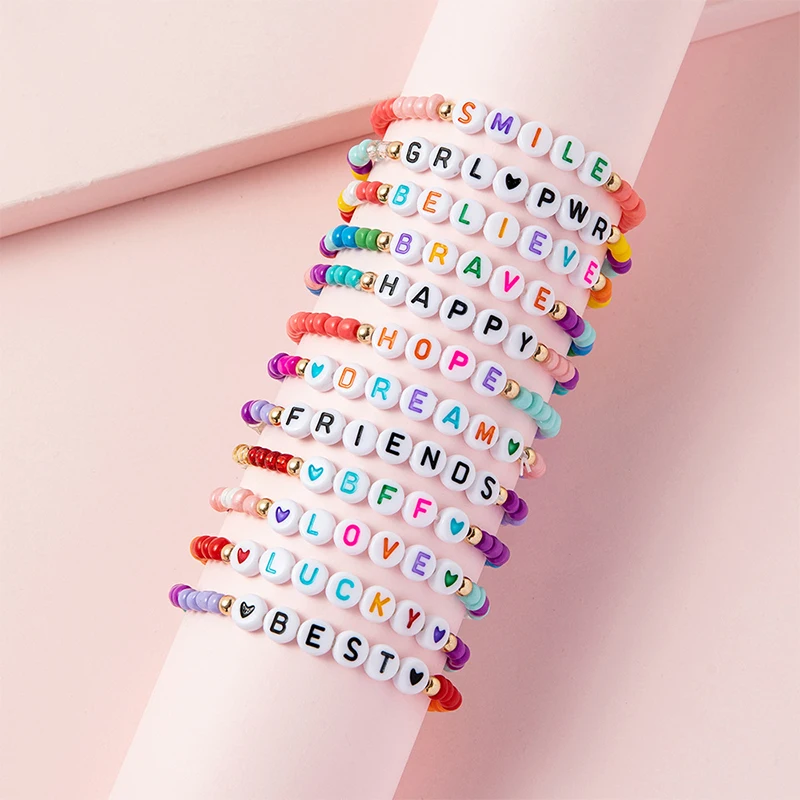 Pulsera-con-cuentas-de-colores-para-ni-os-y-adolescentes-brazalete-con ...
