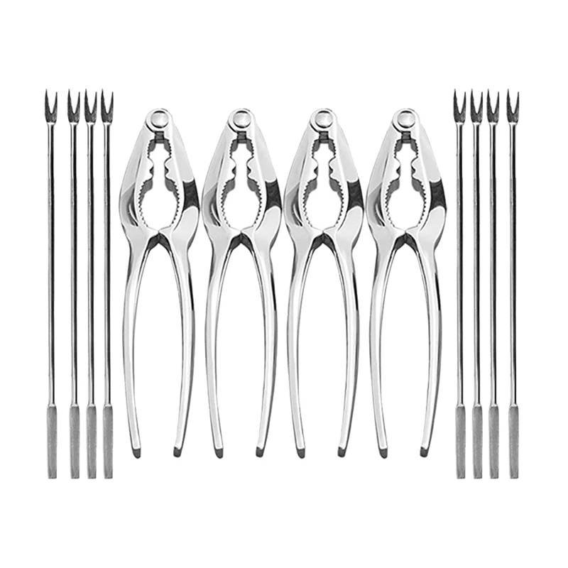 12 Piece Seafood Tool Kit, Stainless Steel Crab Leg Cracker And Forks ...