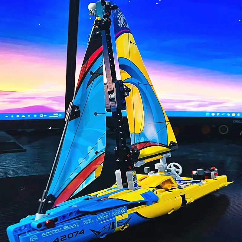 330pcs-Technical-Racing-Yacht-Building-Blocks-42074-Moc-Assemble-Bricks ...