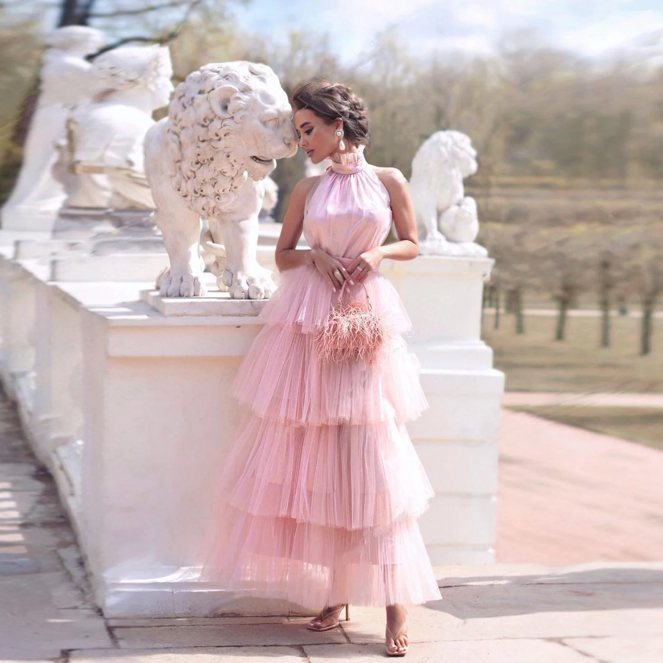 Vestidos-de-baile-rosa-para-mulheres-Vestidos-at-o-tornozelo-Elegante ...