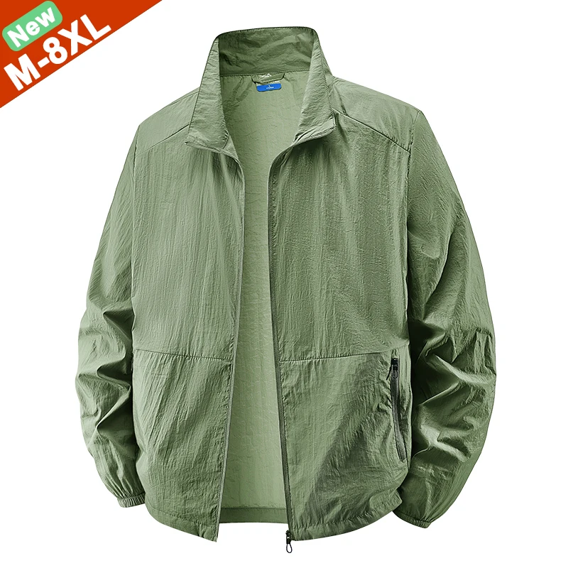 6XL 7XL 8XL Summer Jackets Men Windbreaker Coats Sports Sunscreen ...