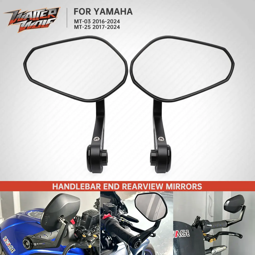 For-YAMAHA-MT-03-MT-25-2016-2024-E9-E-mark-Handlebar-Bar-End-Mirror ...
