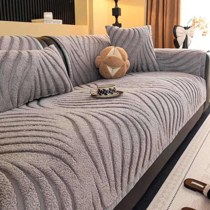 New Sofa Cover Cloth Thickened Warm Anti Slip Sofa Special One-piece ...