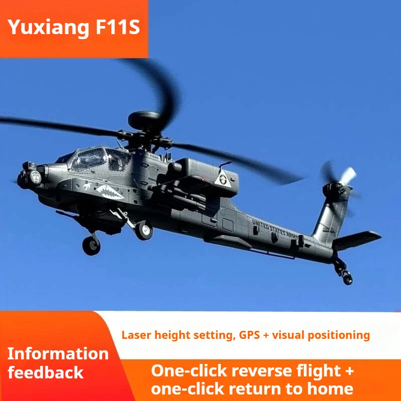 Yuxiang F11S RC Helicopter - 2.4G Remote Control AH-64 Style Military ...