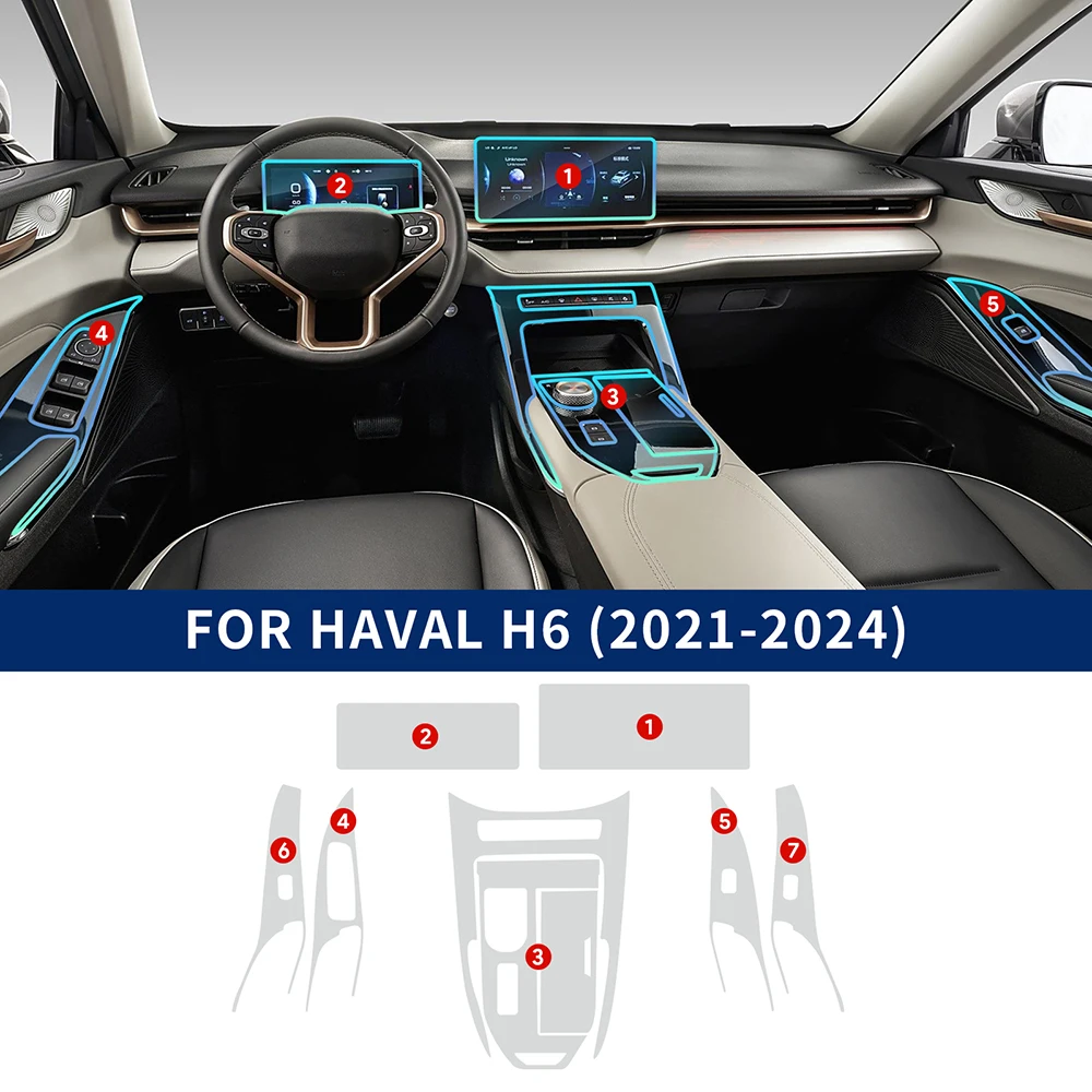 For Haval H6 3rd Gen 2021-2024 Car Center Console Navigation Dashboard ...