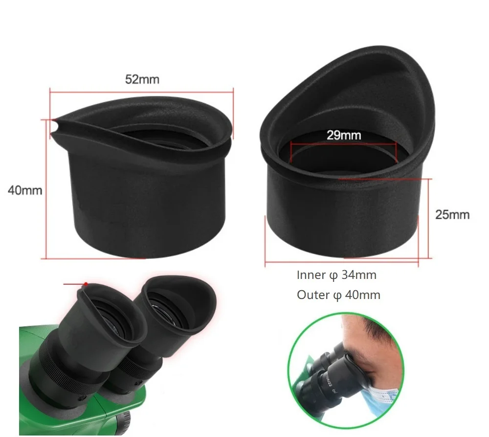 2PC-32-38mm-Binoculars-Microscope-Telescope-3D-Soft-Rubber-Eyepiece ...