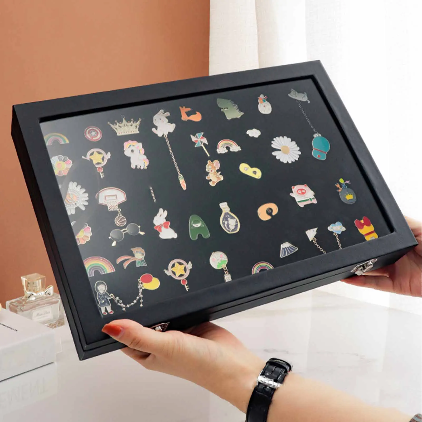 Dustproof-Pin-Display-Case-Pin-Display-Case-Orderly-Storage-Transparent ...